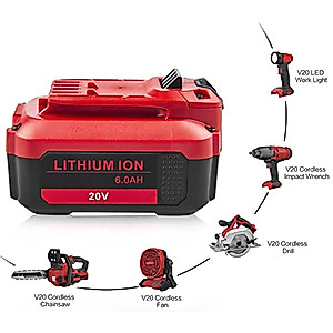 HERISKEER Replacement Battery 6.0 AH for Craftsman 20V Battery, V20 Series, Lithium-ion, 2-Pack, (CMCB204/ CMCB202)