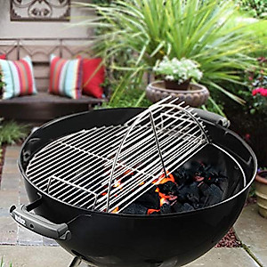 Mydracas Stainless Steel Cooking Grate 21.5 inch Kettle Grill Grate 304 Stainless Steel Food Grade Safe for 22.5 inch Weber Charcoal Grills