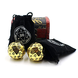 Large D60 Metal Dice with Gold Treasure Chest for Role Playing Games