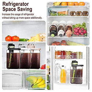 Cold Brew Coffee Maker, 68oz Iced Coffee Pitcher with Filter, 2 Pour Spout Lids for Ice Coffee Tea, Airtight & Leak-Proof Coffee Barrel(Pink)