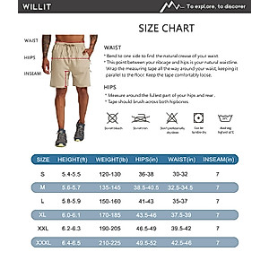 Willit Men's Hiking Cargo Shorts Quick Dry Golf Athletic Shorts 7" Lightweight Summer Shorts with Pockets Sage Green L