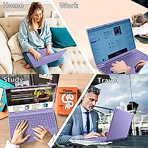 Ruzava/Aocwei 16" Laptop 12+512GB Celeron Intel N5095 (Up to 2.9Ghz) 4-Core Win 11 PC with Cooling Fan 1920 * 1200 2K Screen Dual WiFi Support 2.5" HDD 1TB SSD Expand for Game Work Study-Purple
