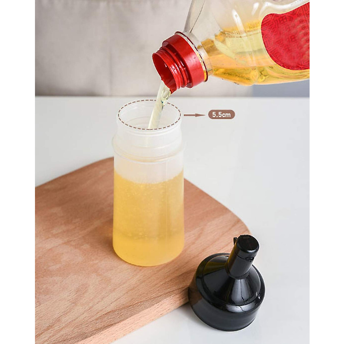 CTTPEG 250ml/8.5ounce Sauce bottle,Plastic Squeeze Bottles,for Condiments, Ketchup, Mayonnaise, Mustard, Hot Sauce, Olive Oil (Black)