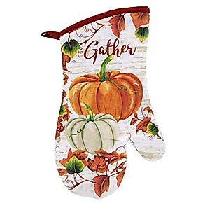 Home Collection Harvest Pumpkin Kitchen Linens Set Include Oven Mitt & 2 Potholders - Great for Autumn, Fall & Thanksgiving