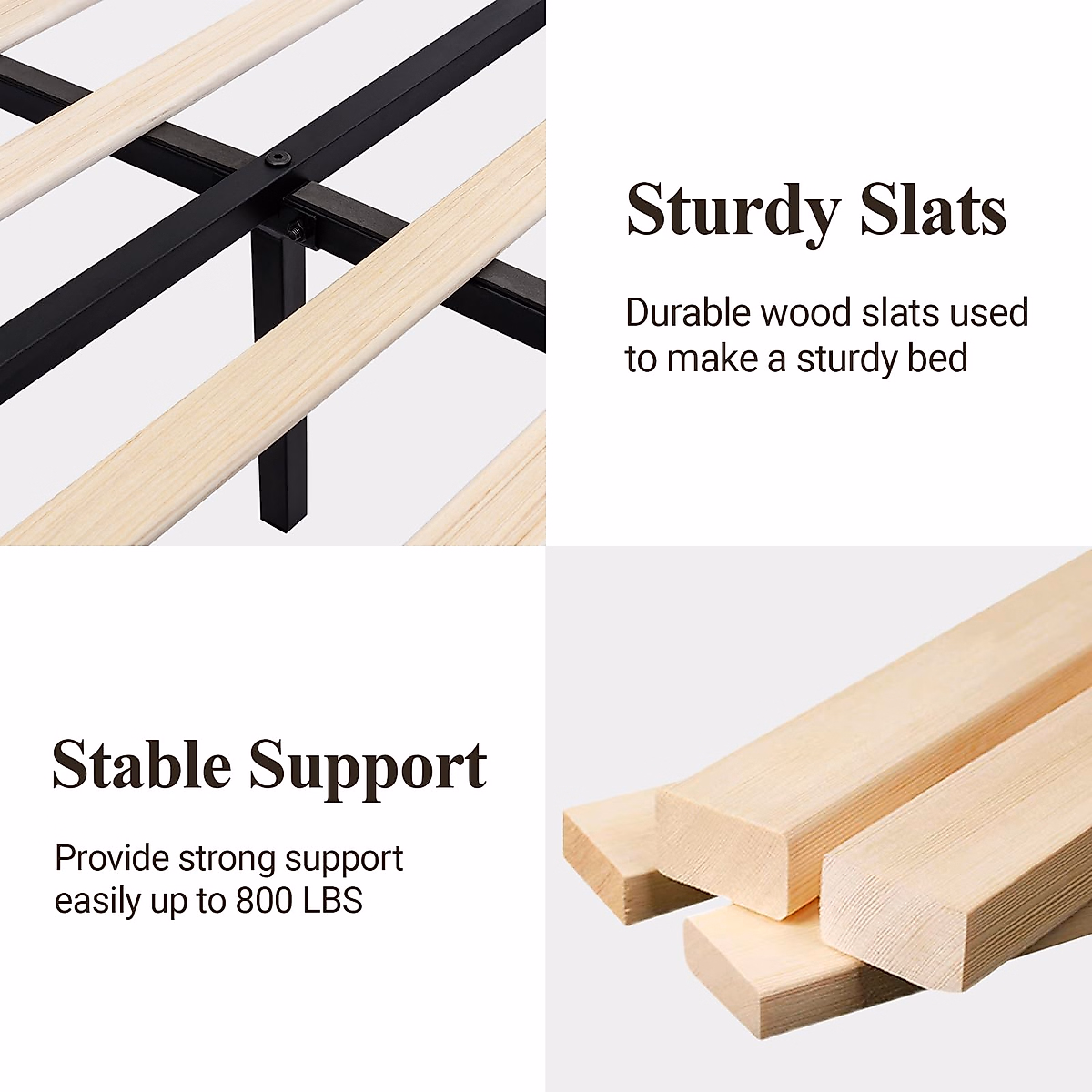 Kallabe Bed Frame Queen Size with Headboard, LED Leather Bed Frame Queen, Upholstered Platform Bed with USB Ports & Socket, APP Control, No Box Spring Needed, Black, TMY-US1015815-5