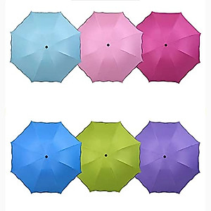 Water blooming umbrella windproof travel umbrella light and strong steel shaft men's and women's umbrellas mini folding and portable umbrellas thickened black glue sunshade sunscreen, sunny and rainy three-fold sun umbrella (Purple)