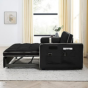 ERYE 3-in-1 Upholstered Futon Sofa Loveseat Convertible Sleeper Couch Bed,2-Seaters Sofa & Couch Soft Cushions Love Seat Daybed for Small Space Living Room Sets