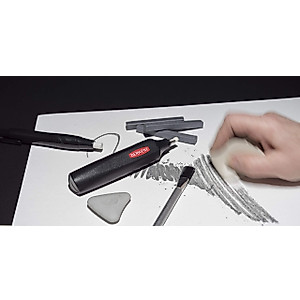 Derwent Compressed Charcoal Blocks, Pack, 6 Count (35996), Grey