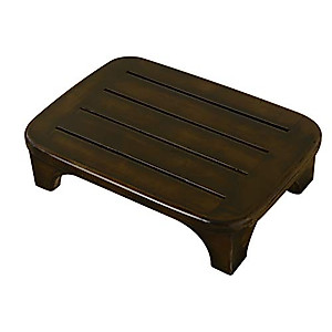 URFORESTIC Solid Wood Bed Step Stool Super Large/Bedside Steps for High Beds/Solid Wood Super Sturdy Hold Up to 500 LBS (Dark Walnut)