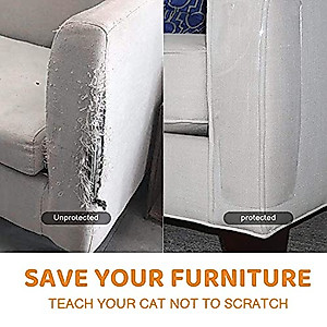 Cat Scratch Furniture Protector, 8 - Pack Cat Scratch Deterrent for Furniture, Couch Protector from Cat Claws, Anti Cat Scratch Protector, Twist Pins (Included)
