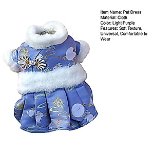 Honrane Pet Tang Suit Dress Up Chinese Style Pet Tang Suit Dress Functional Light Purple XL