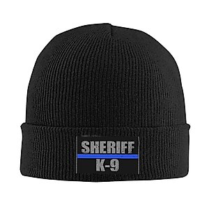 Sheriff K-9 Thin Blue Line Beanie Hat Knit Hat Cap Warmth for Men Women Hat