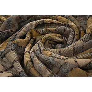 Prince of Scots Highland Tartan Tweed 100% Pure New Wool Fluffy Throw (Natural Buchanan)