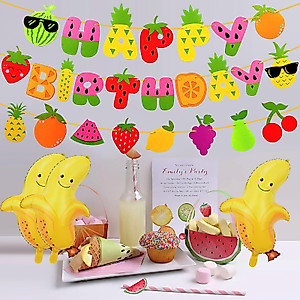 5PCS 28inch Banana Foil Balloons Fruit Banana Mylar Balloons for Baby Shower Banana Themed Party Birthday Decoration Supplies