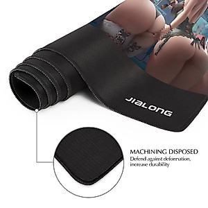 JIALONG Extended Gaming Mouse Pad Large Size 900x400mm Office Desk Pad Mat with Stitched Edges for PC Laptop Computer (9040 Grils)