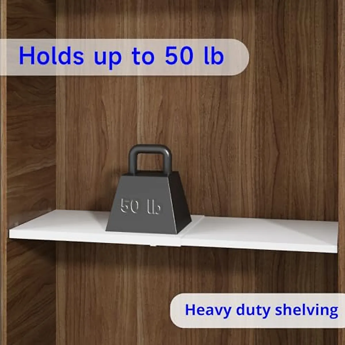 KIKIBRO Expandable Closet Shelf Organizer, Adjustable Shelves, Extendable Storage Shelving Rack Divider for Cabinet Pantry Cupboard Kitchen (2, White Small)