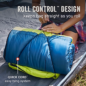 Coleman Kompact Sleeping Bag, Indoor/Outdoor Lightweight Sleeping Bag for Adults, 20°F/30°F/40°F Options for Camping, Hiking, Backpacking with Included Compression Sack; Big & Tall