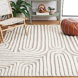 SAFAVIEH Kilim Collection Area Rug - 8' x 10', Beige & Ivory, Handmade Mid-Century Modern Deco Wool, Ideal for High Traffic Areas in Living Room, Bedroom (KLM652B)