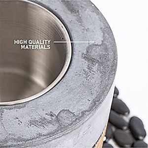 Tabletop Fire Pit for Backyards, Kitchen, & BBQ Parties | Smores Maker Circular Tabletop Indoor Mini Fire Pit | Portable Fire Pit for Camping & Outdoor Trips by Museo Gray