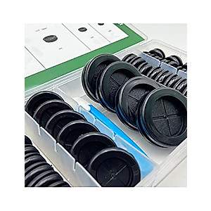 45 PCS Rubber Grommet Assortment Kit 1-1/2" 1" 7/8" 13/16" 5/8" Drill Hole, Double Sided Round Firewall Hole Plugs for Wiring, Automotive, Boat, Home Improvement Cord Pipe Wire Organization, Black