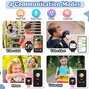 4G Kids Smart Watch for Boys Girls with GPS Video Call SOS Emergency Alarm Voice Message Waterproof Child Tracker Watch Phone Real-Time Tracking Geo-Fence Pedometer Anti-Lost 3-15 Birthday Gifts