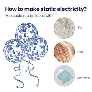 Blue Balloons Set, 60 Pack 12 Inches Metallic Chrome Blue Balloons Navy Blue Latex Balloons Light Blue Confetti Balloons for Boys Man Birthday, Baby Shower, Wedding Party Decorations