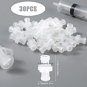 AIEX 30pcs Syringe Adapter, Female Luer Syringe to Syringe Transfer Joint Lock Connector to Syringe Coupler Adapter Lock Connector Kit
