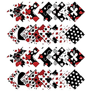 Soimoi 40Pcs Poker Card Print Cotton Precut Fabrics for Quilting Craft Strips 2.5 inches Jelly Roll - White & Black