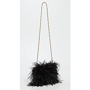 Loeffler Randall Women's Mini Feather Pouch, Black, One Size
