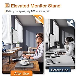 ODK 48 inch Computer Desk with Monitor Shelf and Storage Shelves, Writing Desk, Study Table with CPU Stand & Reversible Shelves, Vintage