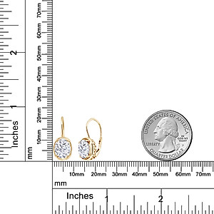 Gem Stone King 18K Yellow Gold Plated Silver White Moissanite Dangle Earrings For Women (4.20 Cttw, Oval 9X7MM)