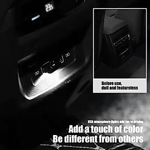 ZKFAR 4 PCS Car USB Multi-Function Ambient Light, DC 8-12V 3258-2SMD RGB High-Brightness Button-Adjustable Night Light, Type with Photosensitive Sensor, Suitable for Most Models (White)