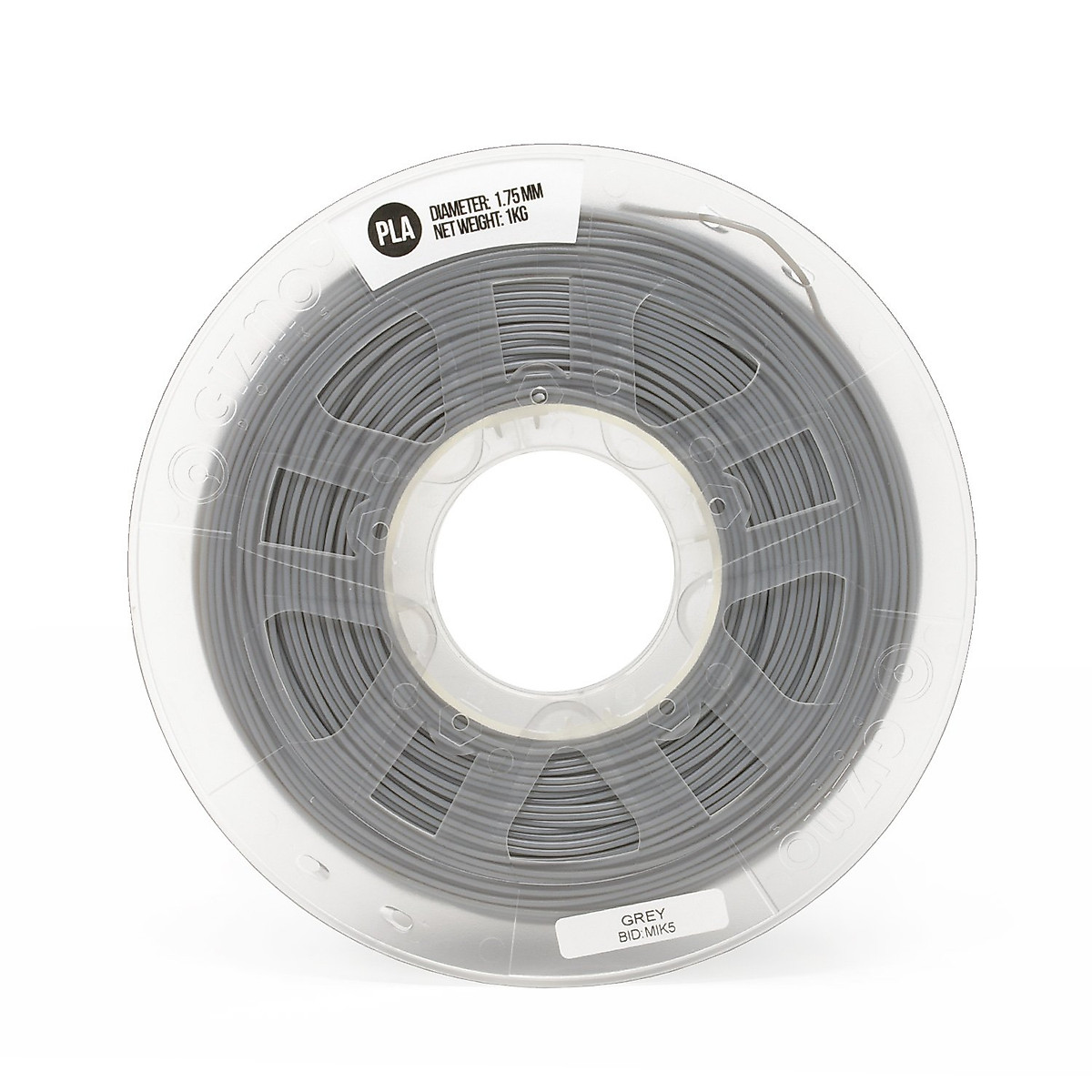 Gizmo Dorks 1.75mm PLA Filament 1kg / 2.2lb for 3D Printers, Grey