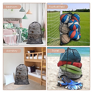 Meowoo Large Mesh Laundry Bag, 27×36inch Heavy Duty Mesh Laundry Bags Drawstring Lockable, Laundry Hamper Liner, Machine Washable, for Travel,Storage, Sports Factories, Dorms, Black 2pcs