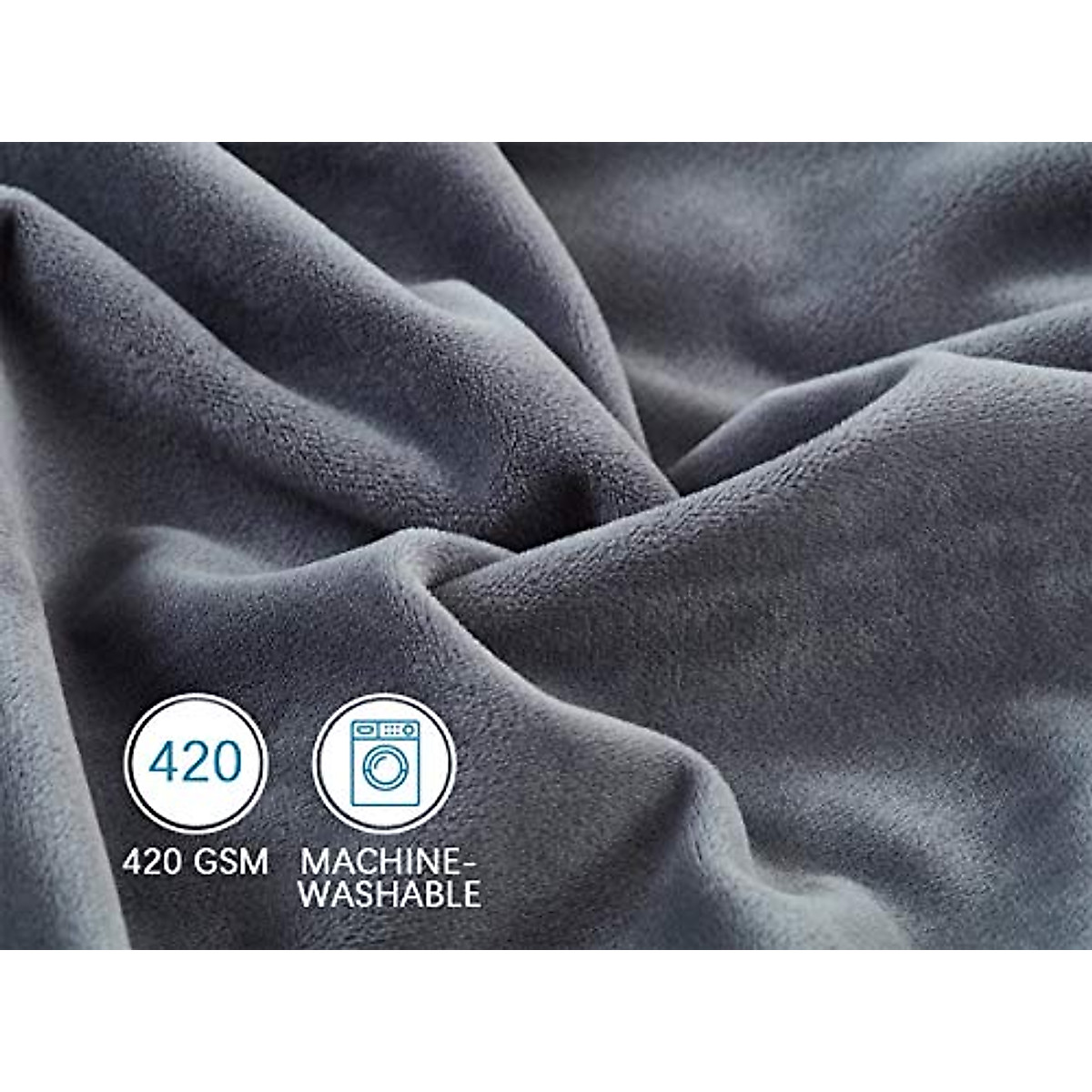 Roomate Weighted Blanket & Removable Cover - Resist Water Spills, 2 Models for Kids and Adults - Cool Breathable Inner & Ultra-Soft Minky Fleece Cover , Grey, 36''48''- 7LB