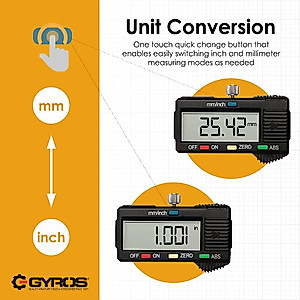 Digital Caliper Measuring Tool – 6 Inch Stainless Steel Micrometer Caliper - ABS + Auto-Off Feature - Inch/MM Conversion and Large LCD Screen – Electronic Vernier Calipers 2 Batteries Included - Gyros