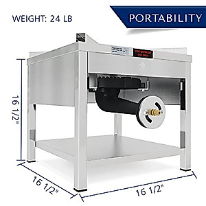 ARC Stainless Steel Single Burner Propane Stove, 200,000BTU High Pressure Outdoor Gas Stove Cooker, 16.5"Heavy Duty Square Stove, Burners for Outdoor Cooking For Turkey Fry, Seafood Boil, Homebrewing