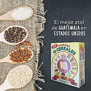 Harina 13 cereales 5 PACK El Atol 100% Natural, Made with the best cereals from Guatemala, Excellent SUPPLEMENT for nursing mothers and a great family food