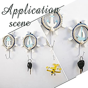 SUPERFINDINGS 3Pcs Mediterranean Style Iron Wall Hooks 3 Styles 8.3x5.9In Nautical Coat Hat Clothes Towel Wall Hooks Hanger Art Beach Coastal Decoration for Home Room Kitchen