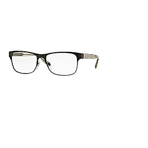 Burberry BE 1289 1007 Black Metal Rectangle Eyeglasses 55mm