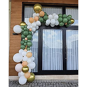 Janinus Sage Green Balloons Party Balloons 10 Inches 50 PCS Olive Green Party Balloons Sage Green Latex Balloons Birthday Balloons For Party