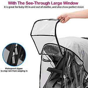 Stroller Rain Cover and Baby Stroller Mosquito Net(2-Piece Set),Baby Travel Weather Shield, Universal, Protect from Wind, Rain, Snow, Cold