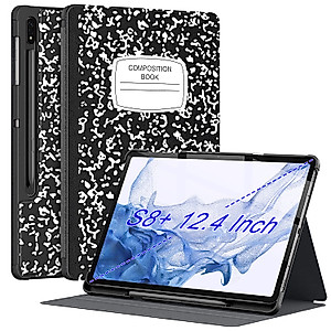 Supveco Case for Samsung Galaxy Tab S9 Plus/S8 Plus/S7 Plus 12.4 Inch with S Pen Holder,Slim Protective case Smart Cover with Auto Sleep/Wake for Galaxy Tab S9+ 2023/Tab S8+ 2022/Tab S7+ Tablet,Book