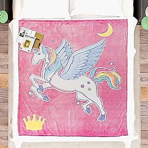 Pink Blanket for Girls Soft Cute Throw Blanket Warm Fleece Fluffy Fuzzy Blankets for Kids Girls Adults Christmas Birthday Gift