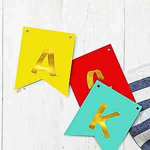 Hatcher lee Welcome Back Banner - Hanging Pennant Party Banner Decorations Blue Yellow Red (Welcome Back Home Baby)