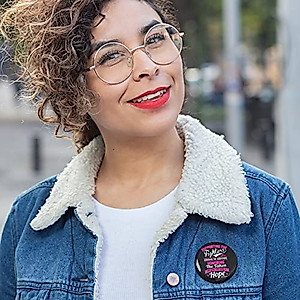 Supporting Admiring Honoring Round Buttons/Pins/Badges for Breast Cancer Awareness, 10-Pack (Pink Ribbon)