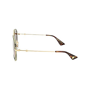 Gucci Pilot Urban Web Block Aviator Sunglasses, Gold/Green, One Size