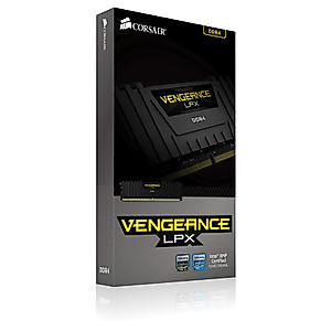 Corsair CMK16GX4M4A2666C16 Vengeance LPX 16GB (4x4GB) DDR4 DRAM 2666MHz (PC4-21300) C16 Memory Kit - Black