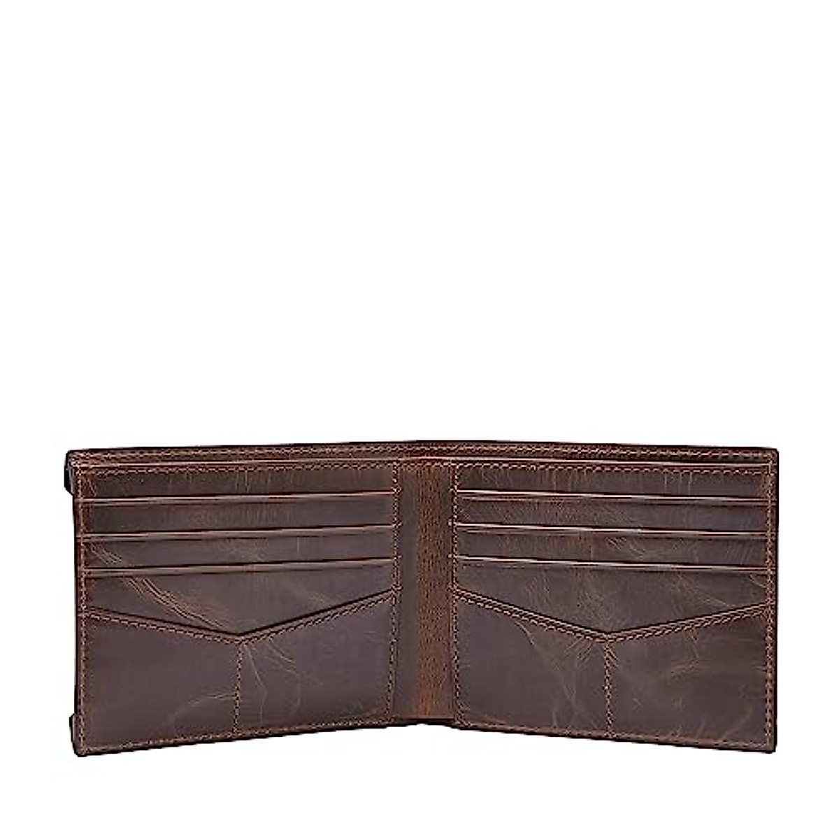 Fossil Men's Derrick Leather Bifold Sliding 2-in-1 with Removable Card Case Wallet, Dark Brown, (Model: ML3685201)
