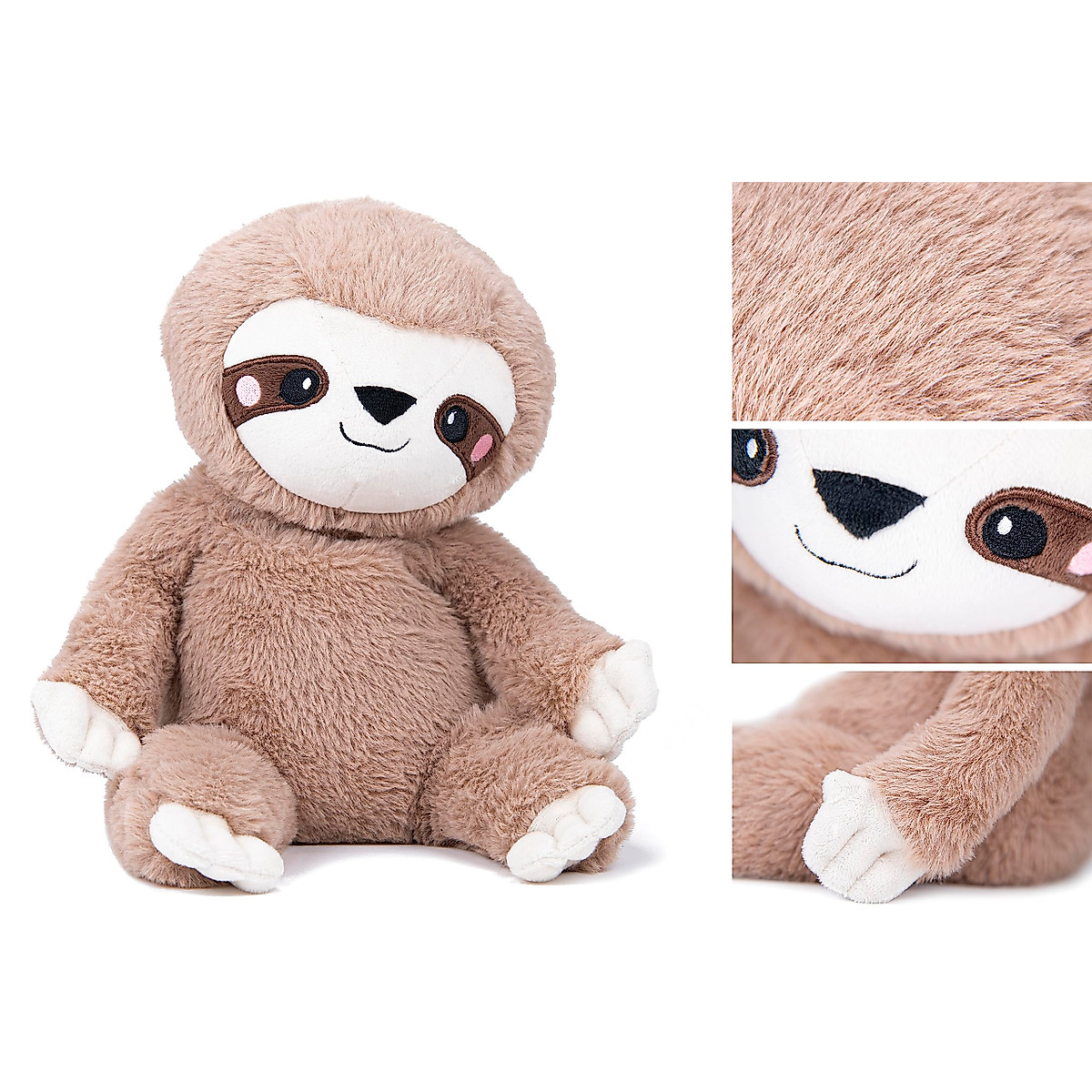 Pacific Comforts Weighted and Microwavable Stuffed Animal - Comfy Weighted, Non-Scented, heatable, freezable, Washable and Travel Friendly Plush Animals Part of The Snug-a-Bear Collection (Sloth)